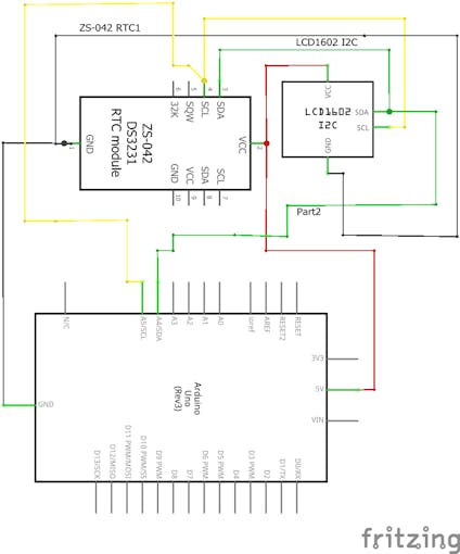 Show Time And Date Rtc Ds3231 On I2c Lcd Using Visuino Arduino 0545
