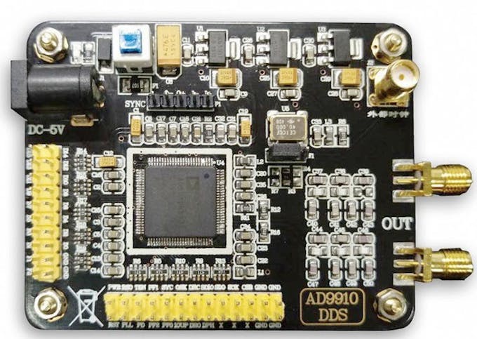 Rf Signal Generator Dds Arduino Shield Ad9910 600mhz Arduino Project Hub