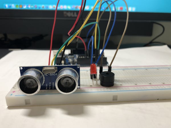 Project 10 Security System Using An Ultrasonic Sensor Hc Arduino Project Hub