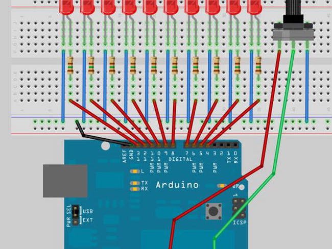 Arduino Workshop-Interactive LED Chase Effect - Hackster.io Arduino Workshop-Interactive LED Chase Effect - Hackster.io