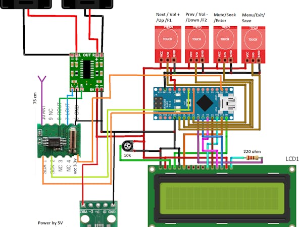 Make Radio with touch control by RDA5807M - Arduino Project Hub