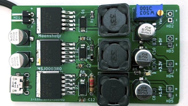 Moonshot Jr's Triple-Output Power Supply Offers Fixed and Adjustable Outputs up to 37V - Hackster.io