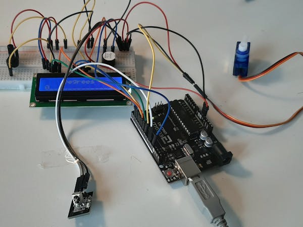 IR servo with LCD display and buzzer ALLARM - Arduino Project Hub