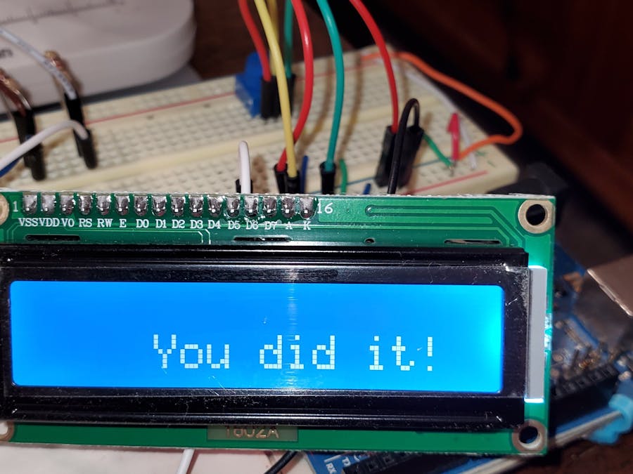 Lcd1602 Scrolling Display With I2c Communication Arduino