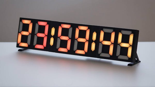 A Seven-Segment Clock Designed with Small 3D Printers in Mind - Hackster.io