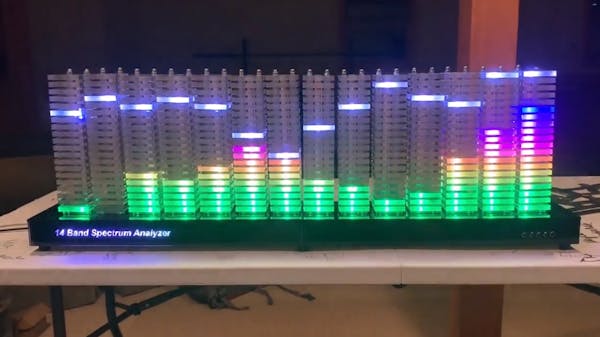 This Huge Audio Spectrum Visualizer Features 14 Bands of Colorful Fun - Hackster.io