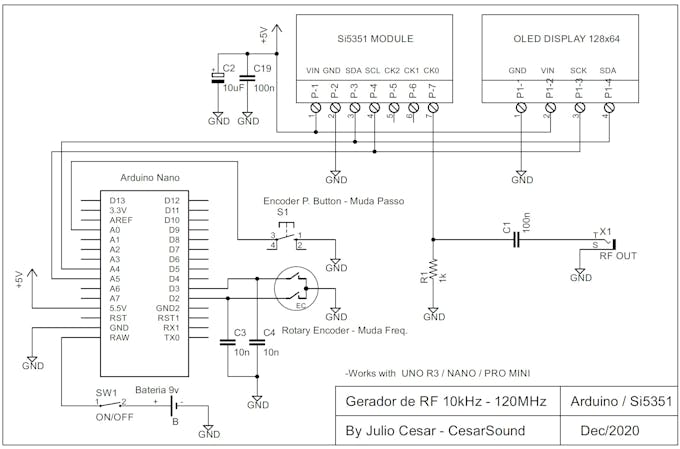 10kHz to 120MHz VFO / RF Generator with Si5351 and Arduino - Arduino ...