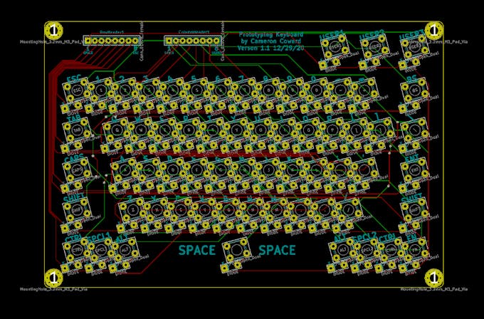 64 Key Prototyping Keyboard Matrix For Arduino Arduino Project Hub