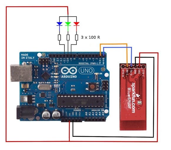 RGB led control using bluetooth module - Arduino Project Hub
