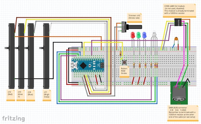 Dmx Rgb Mixer For Lights Arduino Project Hub