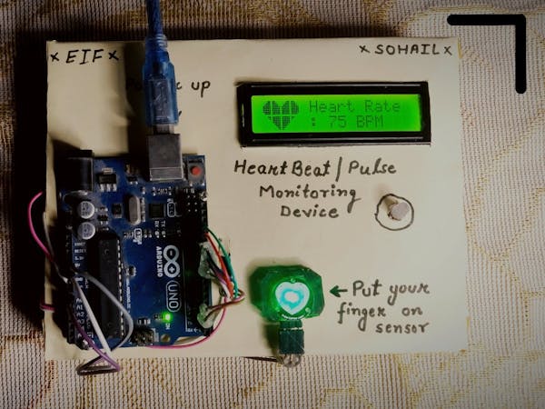 Heart Beat Monitoring Device Arduino Project Hub