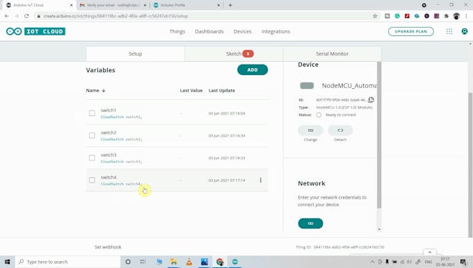 Arduino Iot Cloud Esp8266 Nodemcu Alexa Home Automation 2021 Arduino