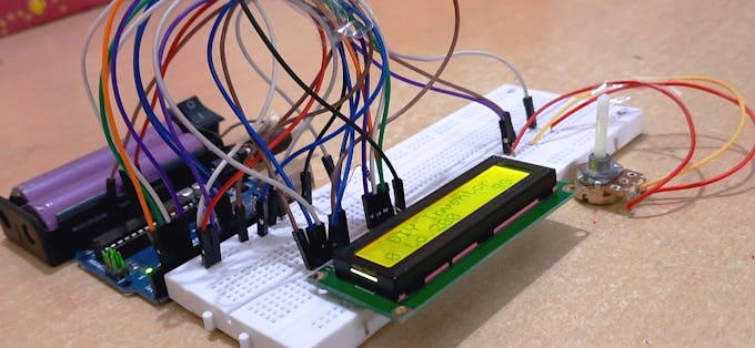 Arduino Potentiometer Controlled Text Display On Lcd 16x2 Arduino Project Hub