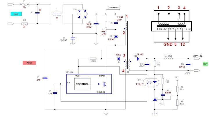 VIPER22A SMPS Controller IC: Pinout, Example Circuit,, 49% OFF