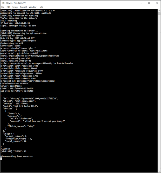 How To Use Openai Api With Wizfi360 Evb Pico In Arduino