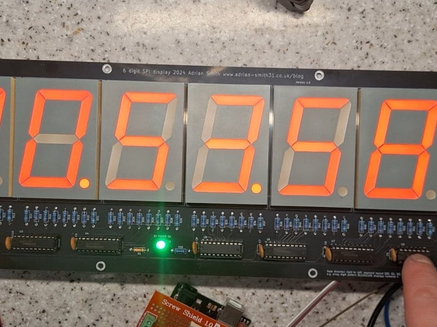 Large 2.3″ 6 digit 7 segment display with SPI interface - Hackster.io Large 2.3″ 6 digit 7 segment display with SPI interface - Hackster.io