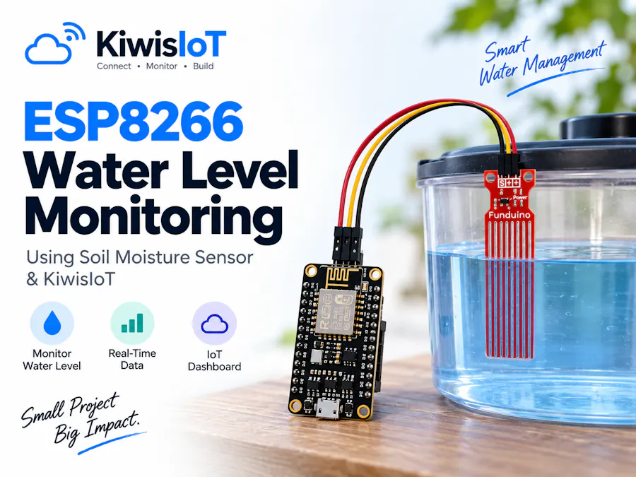 IoT Water Level Monitoring System Using ESP8266 & KiwisIoT - Hackster.io