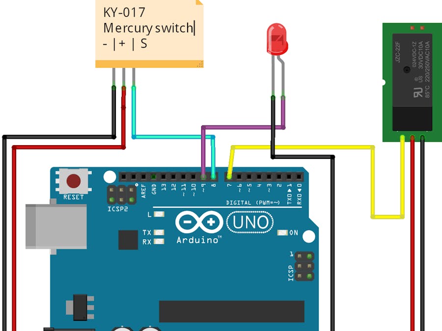 Arduino Switching Light Onoff With Mercury Switch Arduino Project Hub 1466
