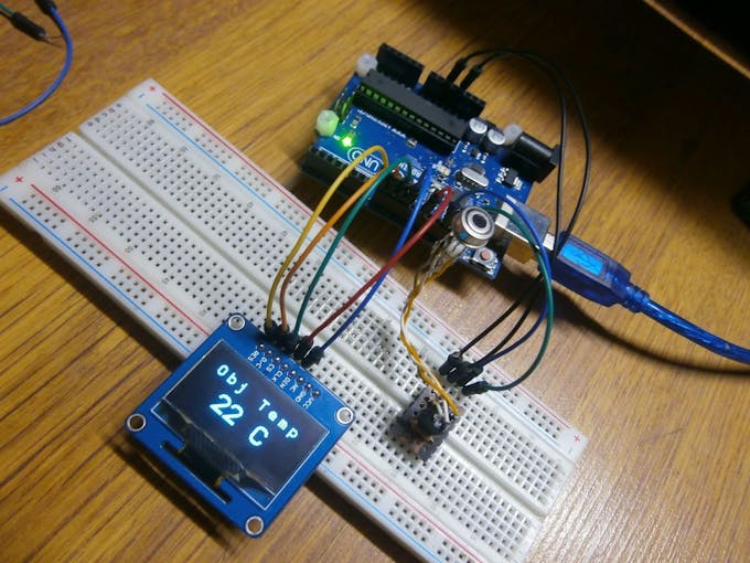 Diy A 5 Minutes Contactless Oled Thermometer With Arduino Arduino