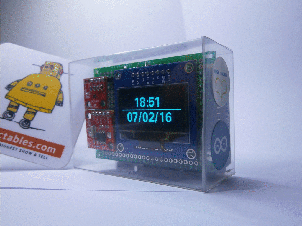 ThermoClock: An OpenSource Arduino UNO OLED Clock | Trybotics