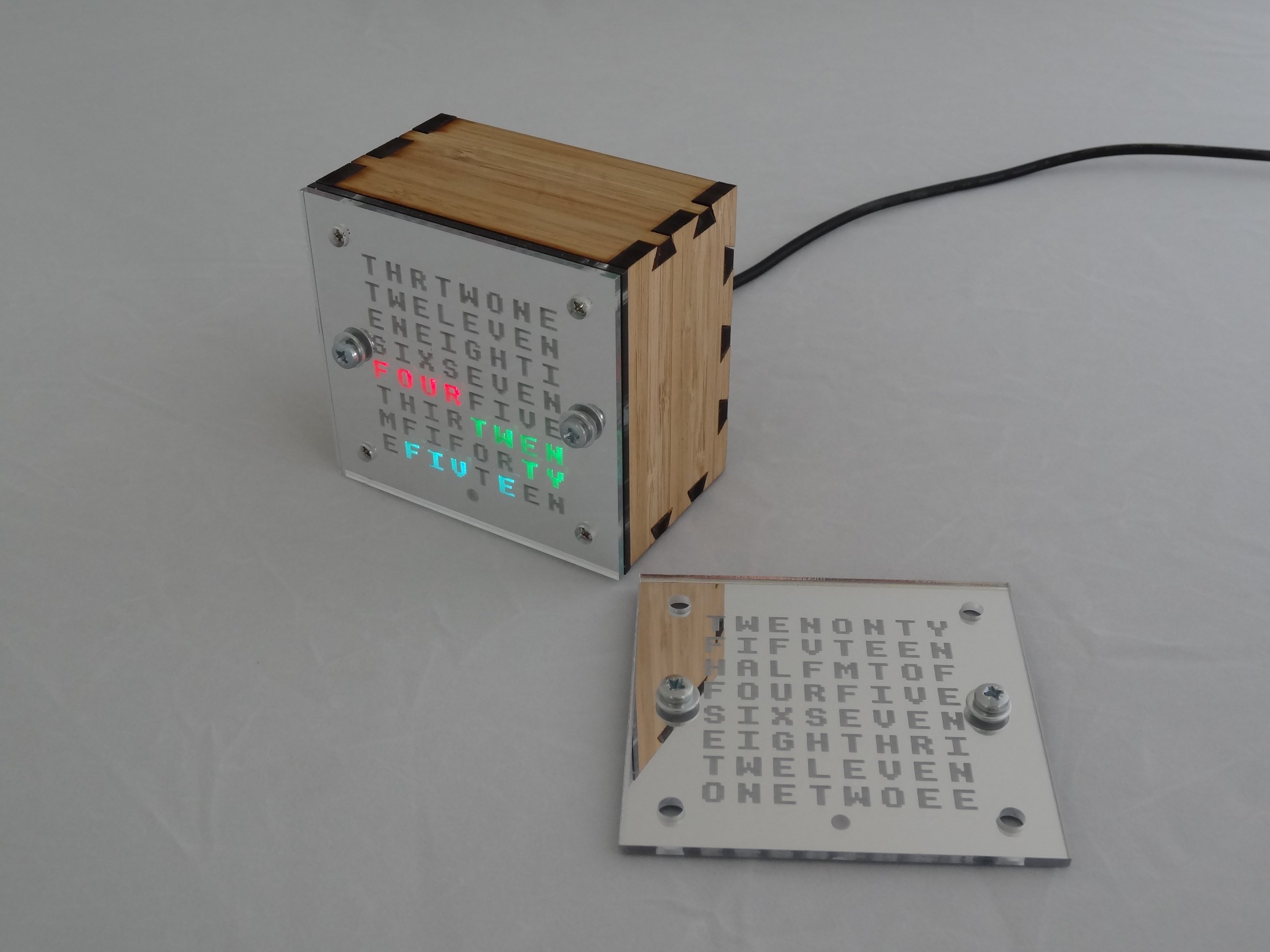 WordClock with Two 8x8 Character Faces - Hackster.io
