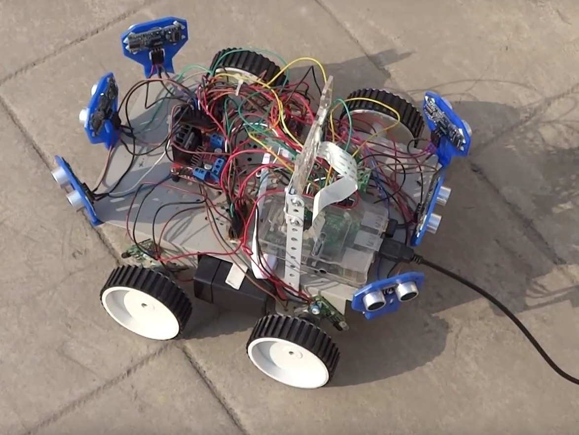 Six Ultrasonic Sensors | Raspberry Pi Robot - Hackster.io