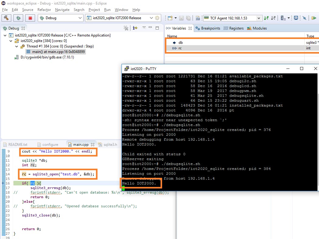 Sqlite With Cc And Eclipse On Simatic Iot2020