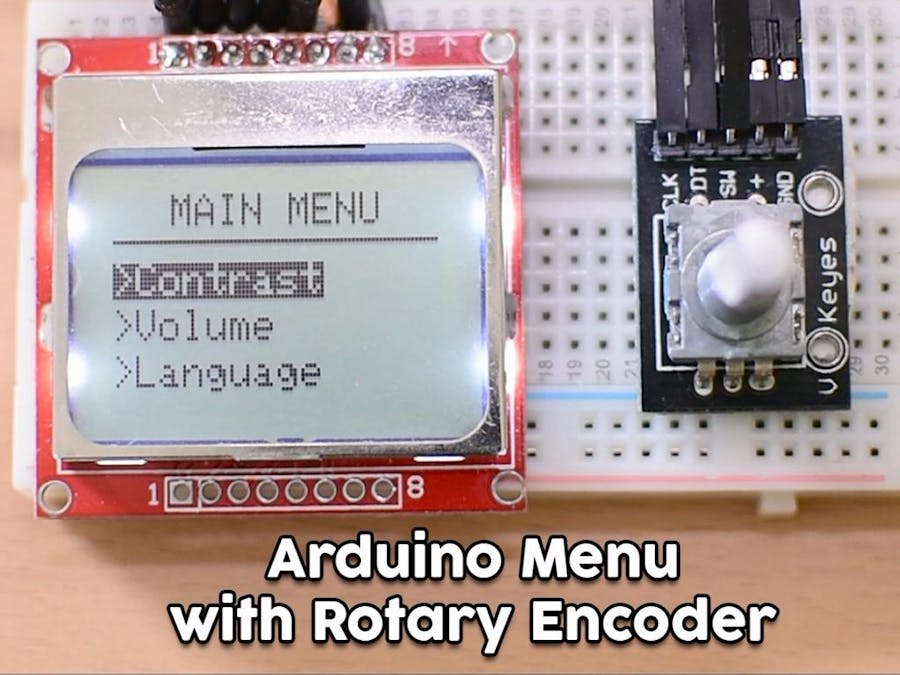 Arduino Menu On A Nokia 5110 Lcd Using A Rotary Encoder Arduino