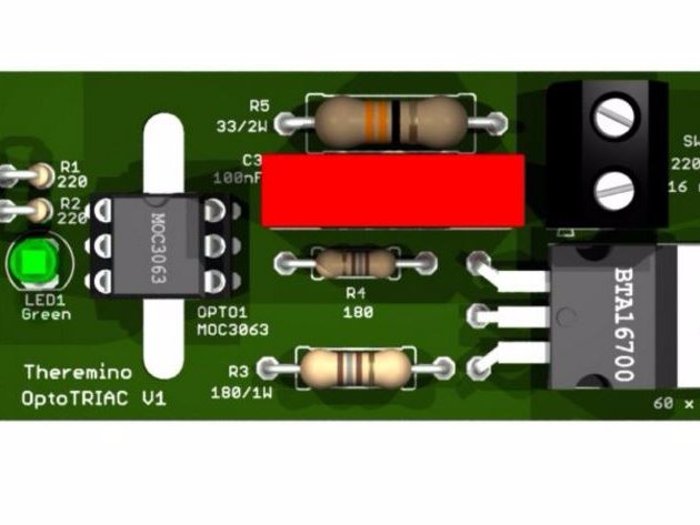 Theremino Optotriacs – A Solid State Relay 3KW - Hackster.io