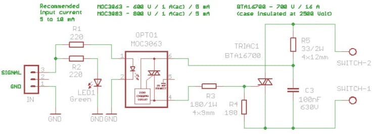 Theremino Optotriacs – A Solid State Relay 3KW - Hackster.io
