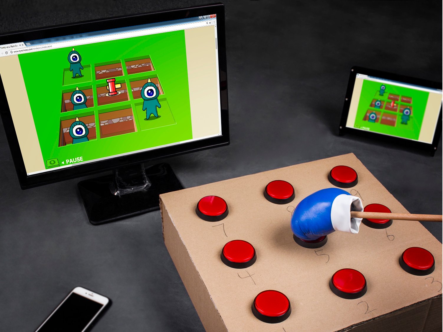 How to DIY a Whack-a-Mole Game with Cardboard Box - Hackster.io