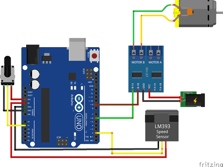 Menampilkan Kecepatan Motor Ke Lcd Arduino Project Hub
