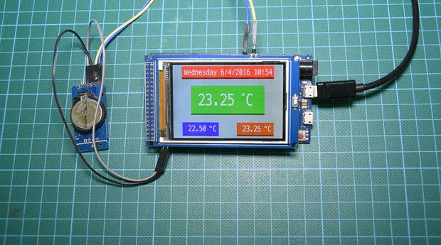 Arduino Temp Monitor And Real Time Clock With 3 2 Display Arduino