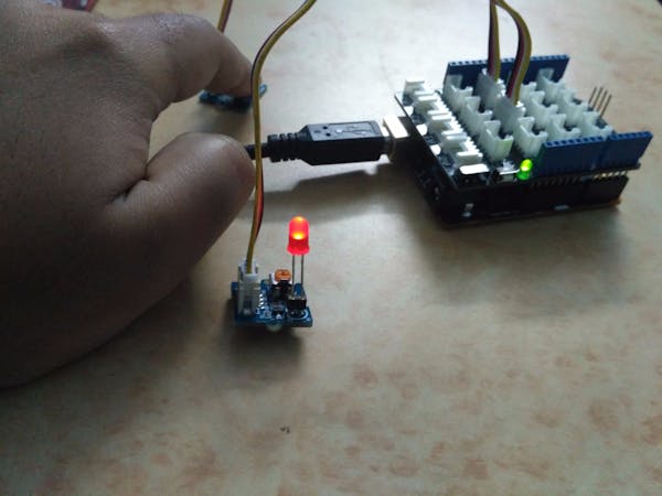 Using Grove Button To Control Grove Led Arduino Project Hub