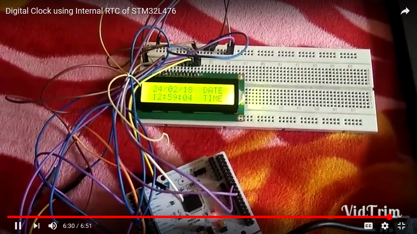 Digital Clock Using Internal RTC of STM32L476 - Hackster.io