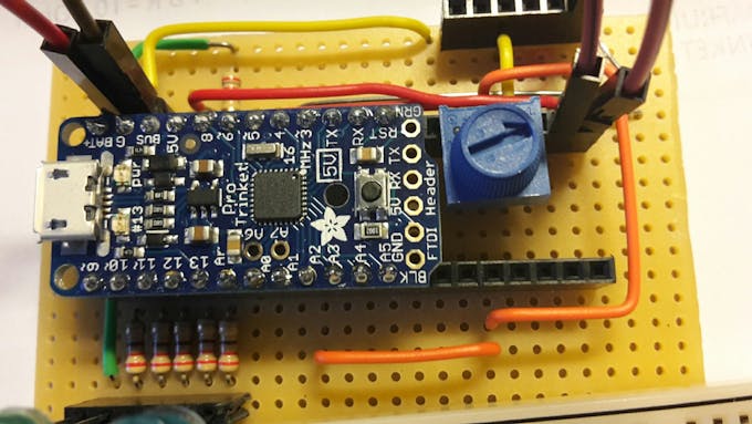 ARDUINO UNO or TRINKET PRO 5V 6 Chasing LEDS with POT and PB - Arduino ...