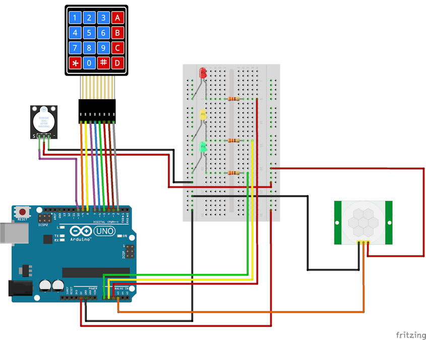 Motion Sensing Alarm With Keypad And Password Arduino Project Hub