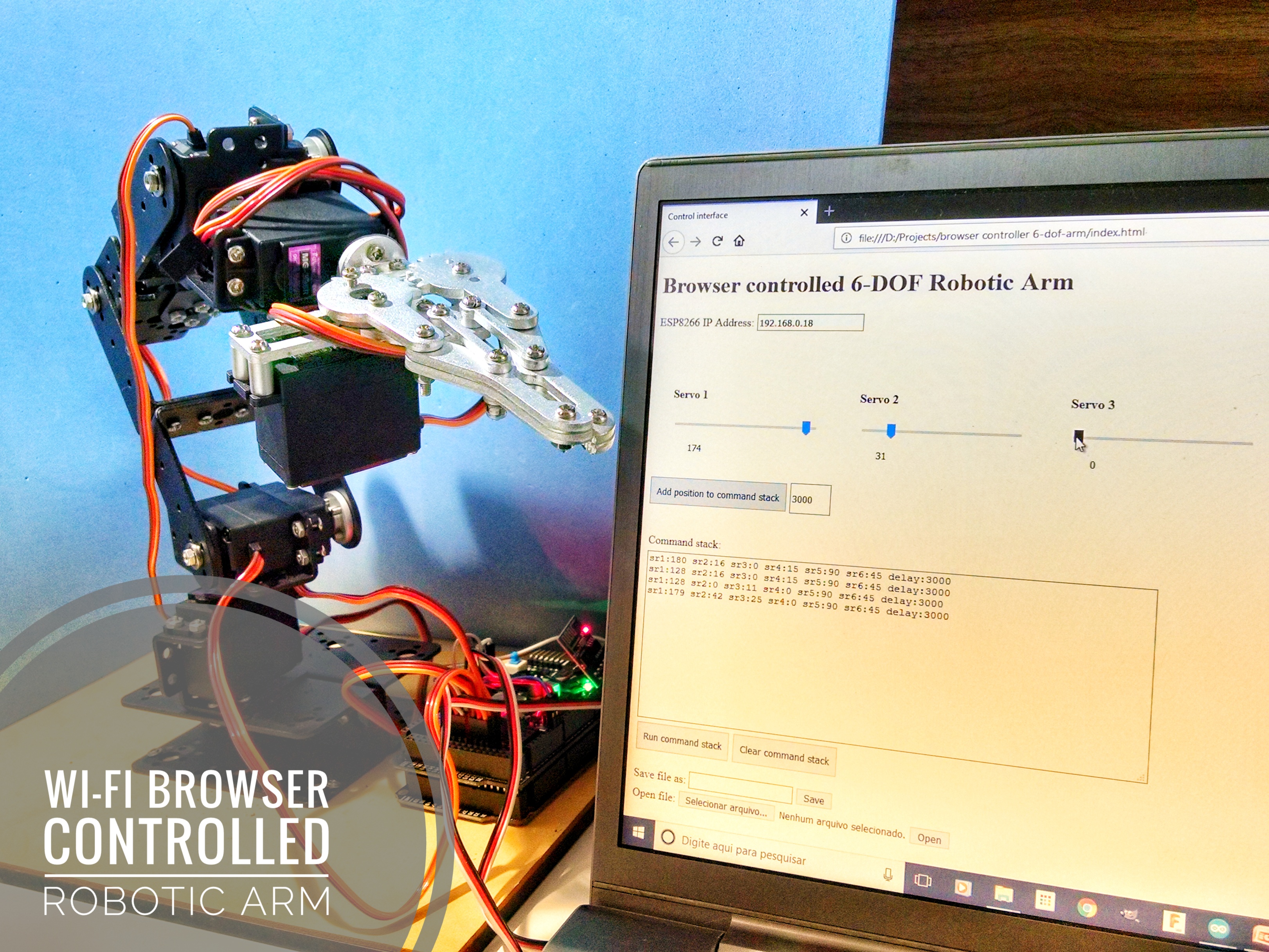 Wi-Fi Browser Controlled Robotic Arm - Hackster.io
