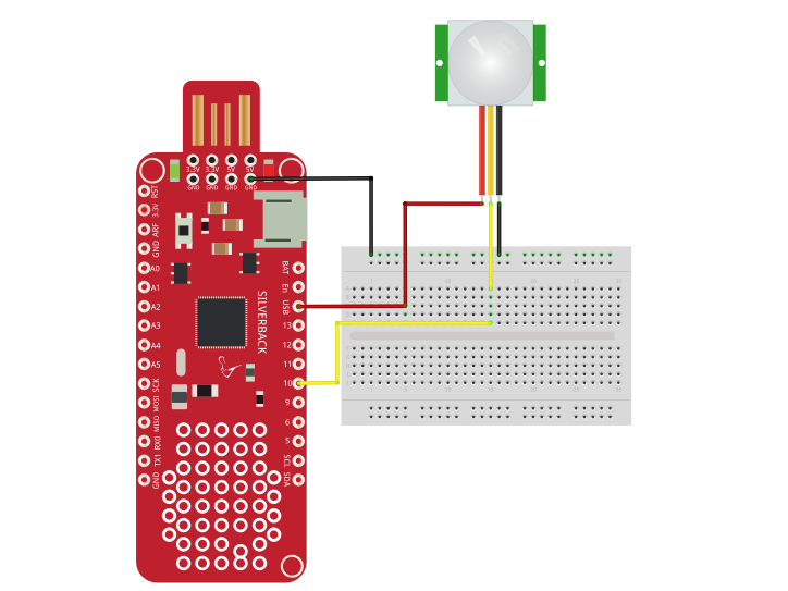 Detect Motion using PIR Motion Sensor and Surilli Basic M0 - Hackster.io