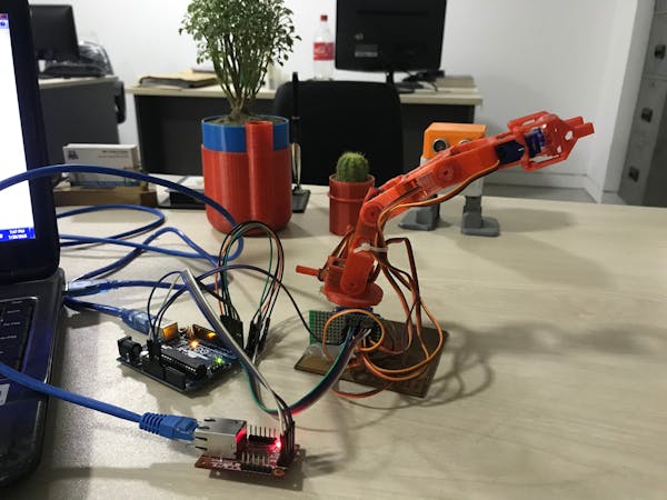 Wiznet Controlled Robotic Arm Arduino Project Hub
