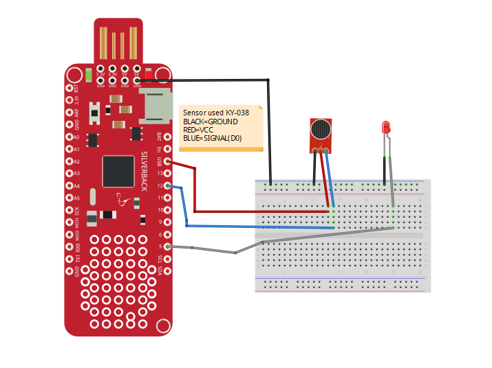 Sound Detection Using KY-038 Sensor and Surilli Basic M0 - Hackster.io