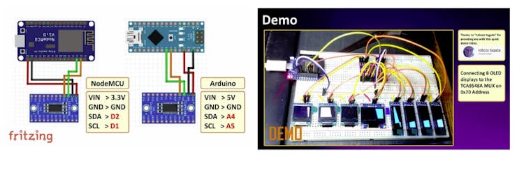 TCA9548A I2C Multiplexer Module - with Arduino and NodeMCU - Hackster.io