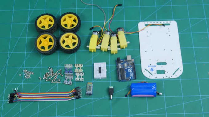 4 Wheel Robot Made With Arduino Controlled Using Dabble Arduino Project Hub