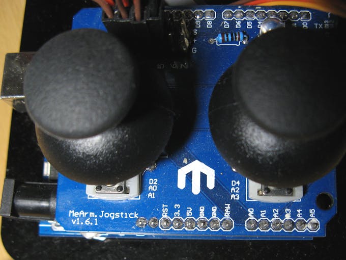 Mearm 161 Robot Joystick Board Recording Movements Ir Arduino Project Hub