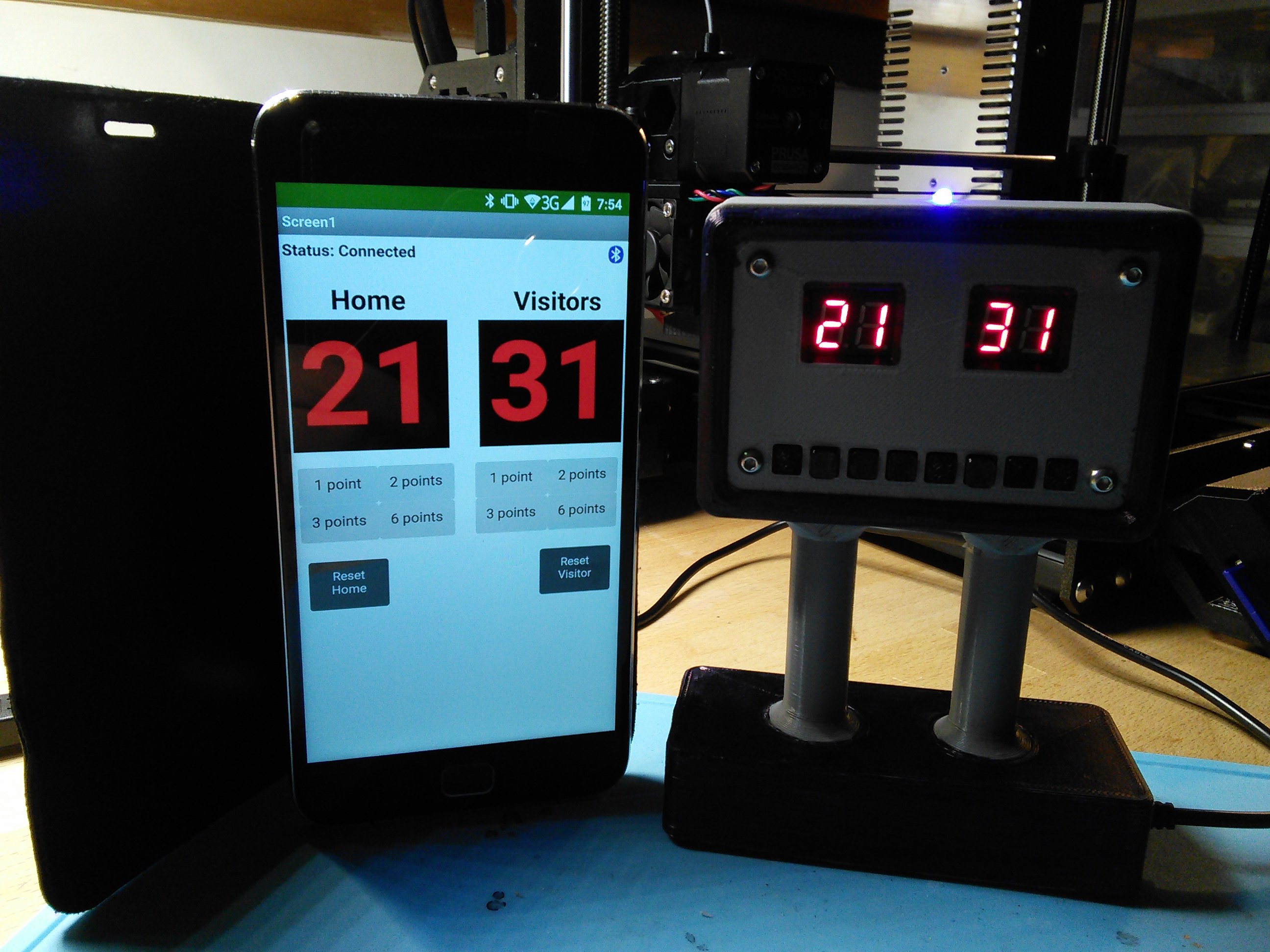 Scoreboard with ESP32 and TM1638 with BLE Android app - Hackster.io