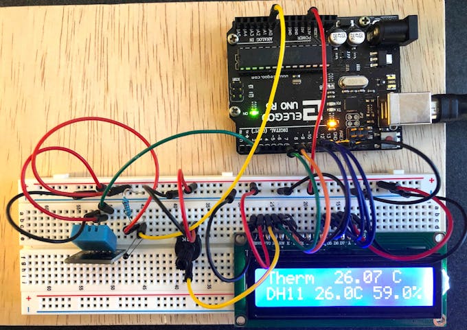 Two Temperatures and Humidity to Both Terminal and LCD - Arduino ...