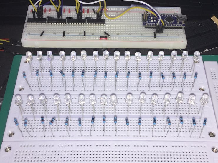 3 Pins, 32 LEDs, 4 Shift Registers [74HC595] - Hackster.io
