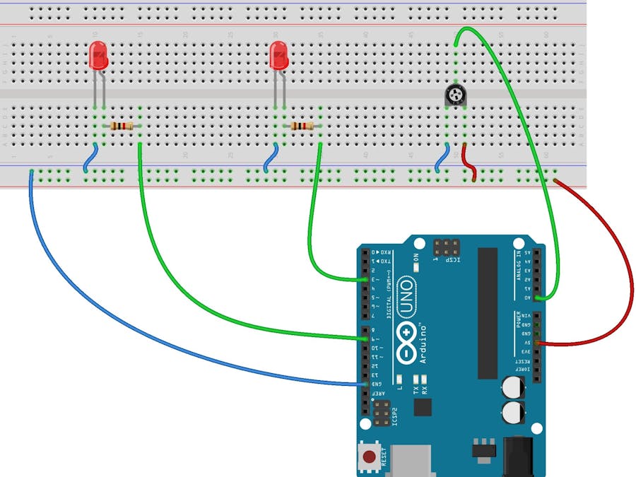 Working with a Potentiometer and Two LEDs - Hackster.io Working with a Potentiometer and Two LEDs - Hackster.io