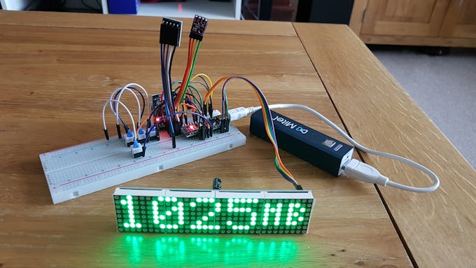 Led Matrix Ntp Clock With Ds3231 Bme280 Bh1750 And Esp01 Arduino Project Hub