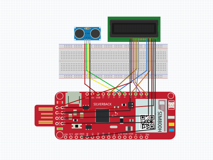 Ultrasonic Sensor with Surilli GSM and 16x2 LCD - Hackster.io